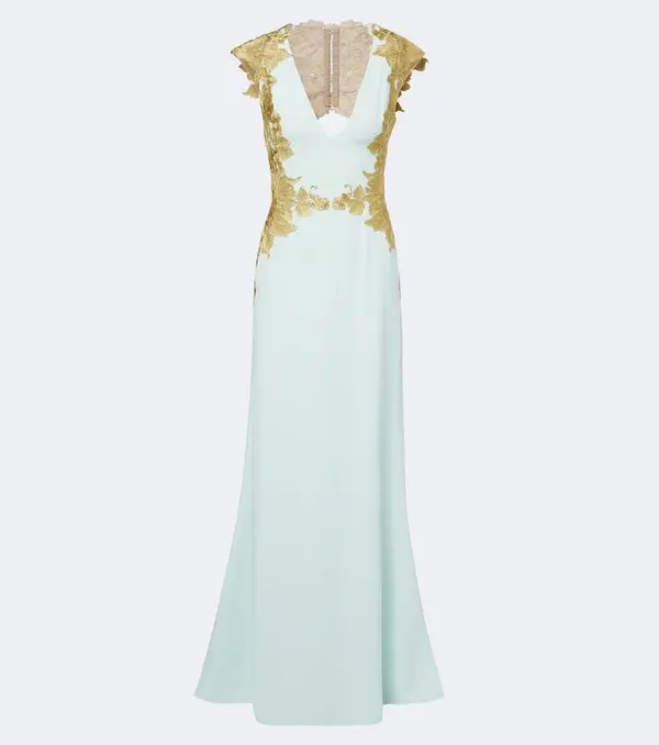 Costarellos Embroidered Gown - Green