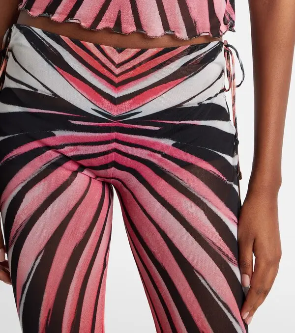 Roberto Cavalli Printed Sheer Flared Pants
