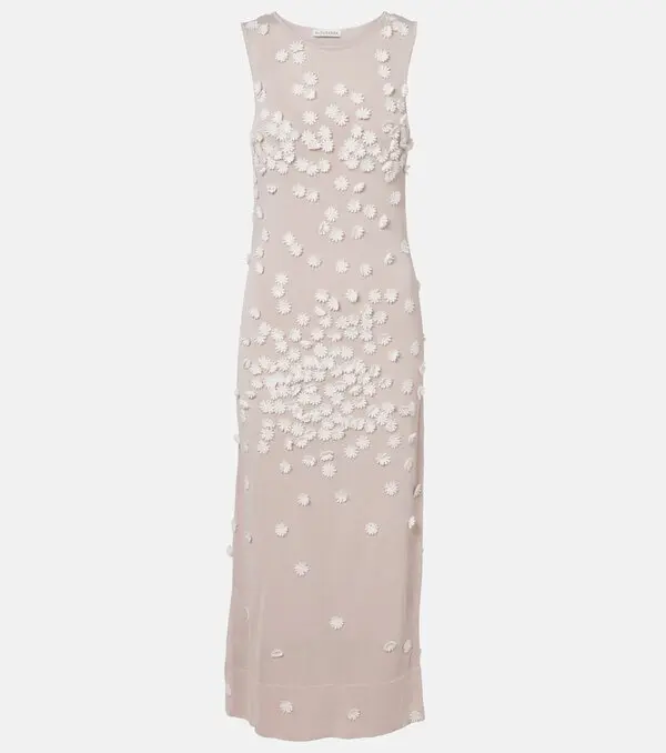 Altuzarra Nelly Floral Appliqué Midi Dress - Pink