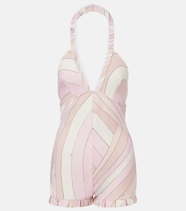 Emilio Pucci Iride Satin Jersey Romper - Pink