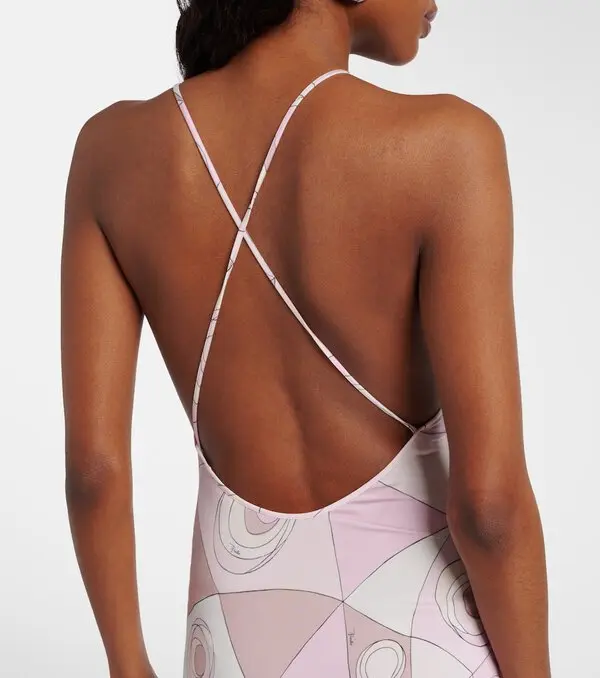 Emilio Pucci Occhi" Draped Satin Jersey Mini Dress - Pink