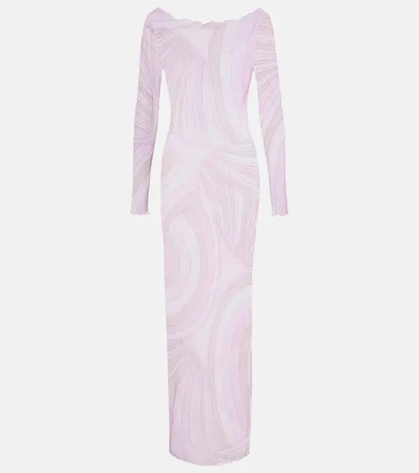 Emilio Pucci Iride Sheer Tulle Maxi Dress - Pink