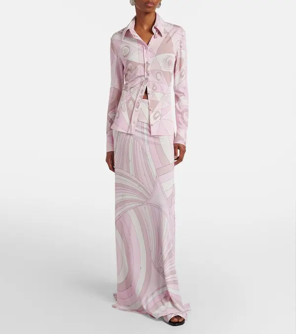 Emilio Pucci Occhi Satin Jersey Shirt