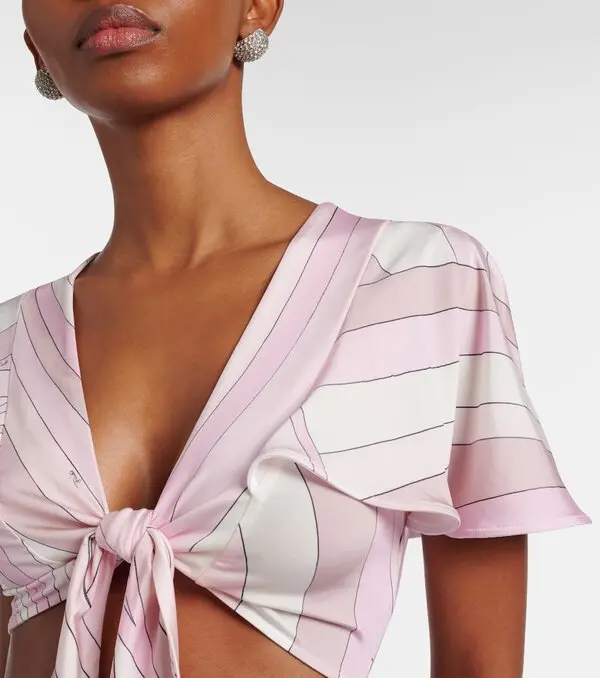 Emilio Pucci Iridescent Jersey Crop Top - Pink