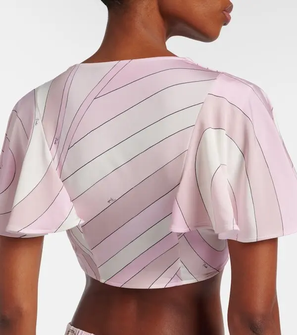 Emilio Pucci Iridescent Jersey Crop Top - Pink