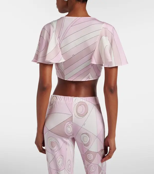 Emilio Pucci Iridescent Jersey Crop Top - Pink
