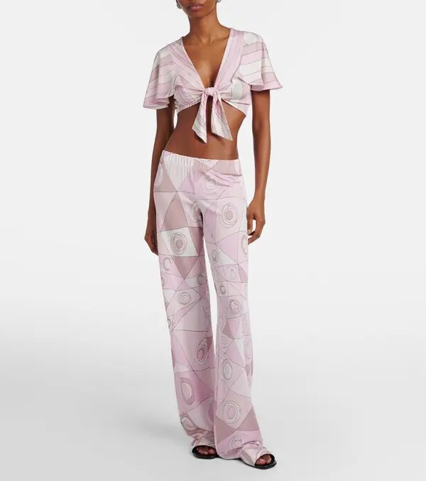 Emilio Pucci Iridescent Jersey Crop Top - Pink