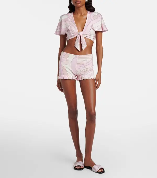 Emilio Pucci Iridescent Jersey Shorts - Pink