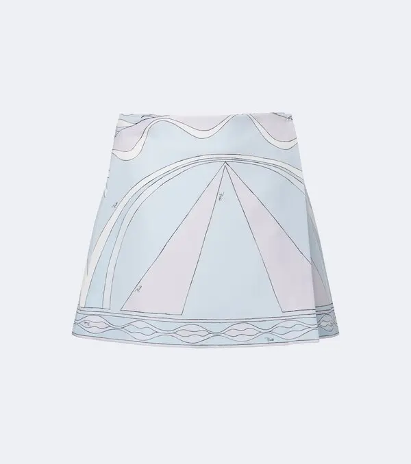 Emilio Pucci Silk Twill Miniskirt - Blue