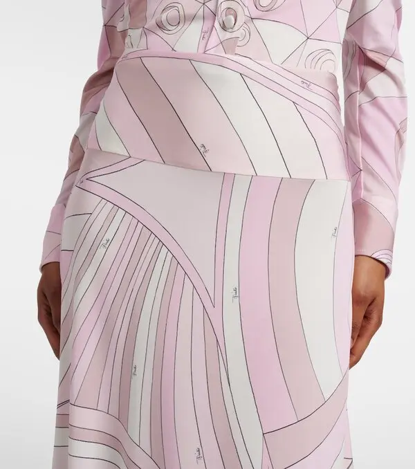 Emilio Pucci Iride Satin Jersey Maxi Skirt