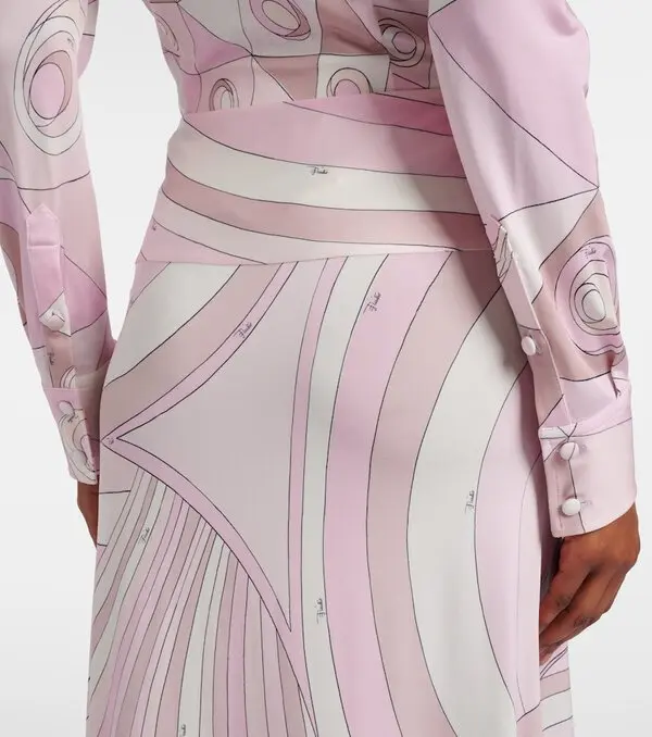 Emilio Pucci Iride Satin Jersey Maxi Skirt