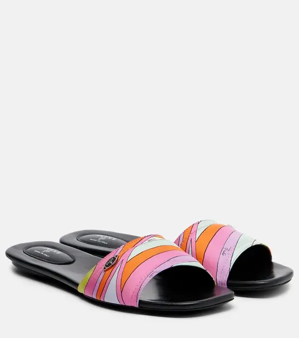 Emilio Pucci Yummy Iride Twill Slides - Multicoloured