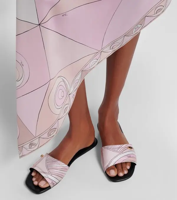 Emilio Pucci Yummy Iride Twill Slides - Pink