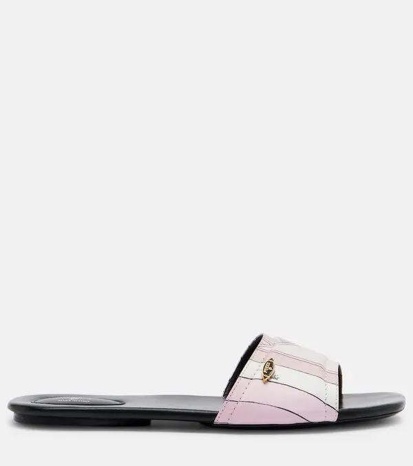 Emilio Pucci Yummy Iride Twill Slides - Pink