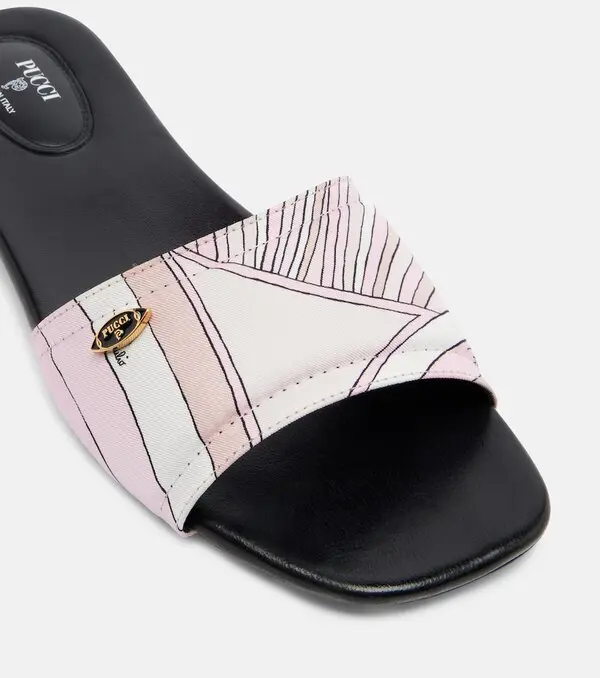 Emilio Pucci Yummy Iride Twill Slides - Pink
