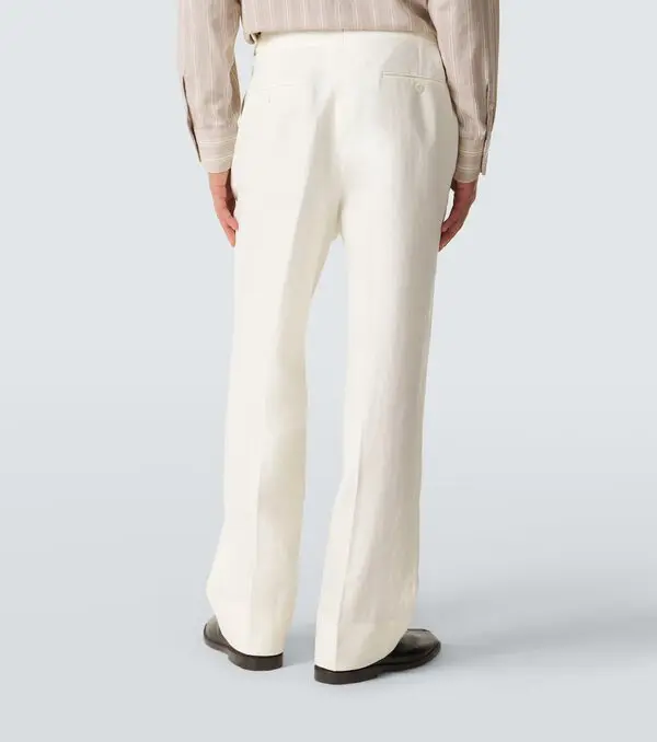 STOFFA Linen Straight Pants - White
