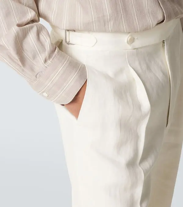 STOFFA Linen Straight Pants - White