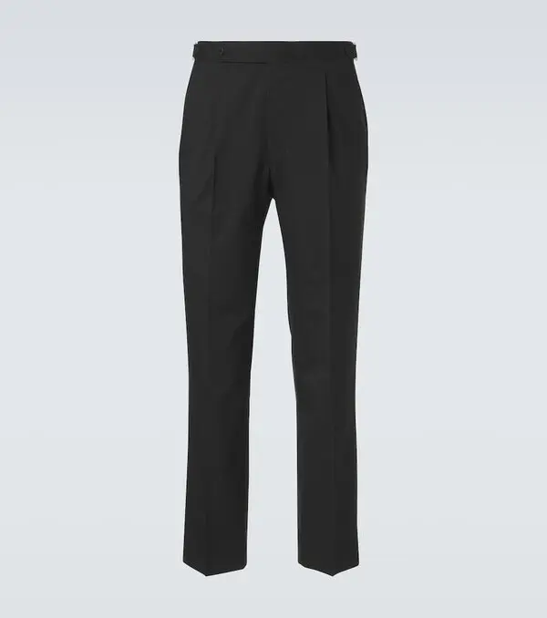 STOFFA Wool Straight Leg Trousers - Black