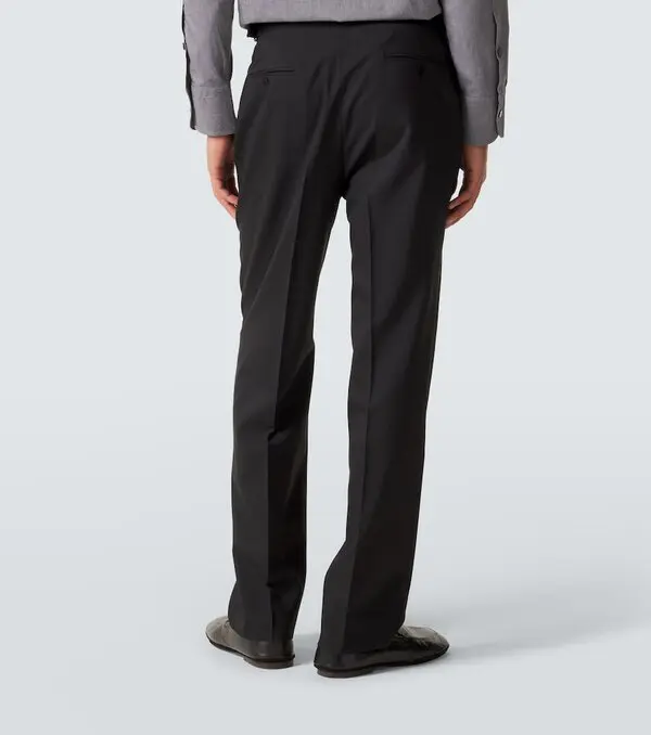 STOFFA Wool Straight Leg Trousers - Black