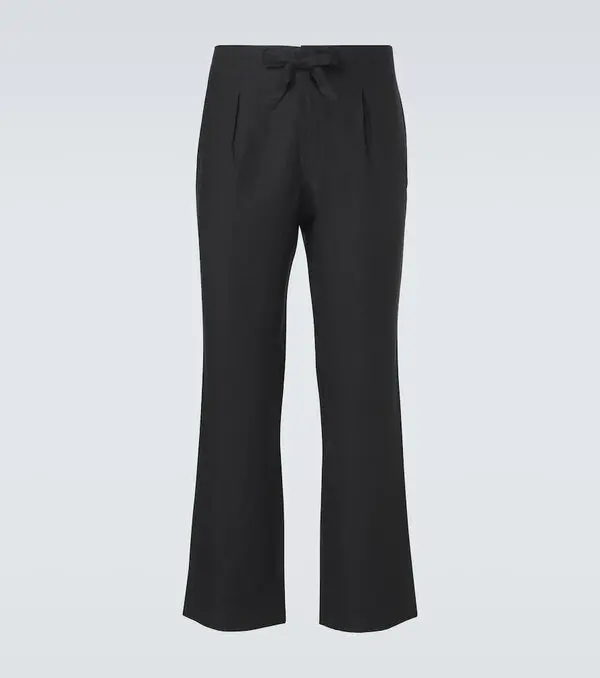 STOFFA Linen Straight Pants - Black