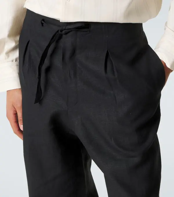 STOFFA Linen Straight Pants - Black