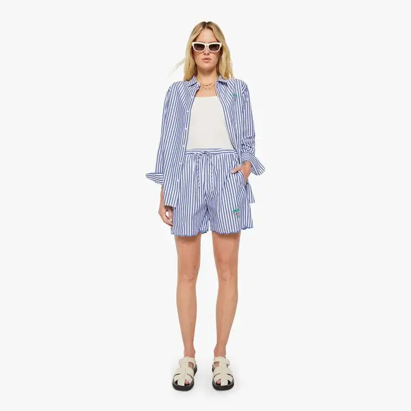 MOTHER The Drawn Freeballer Shorts - Blue