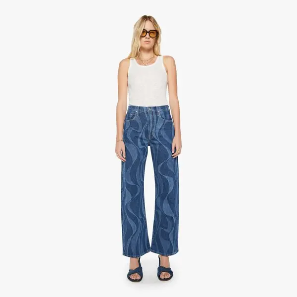 MOTHER The Lasso Sneak Twist Of Fate Wide Leg Pants - Blue
