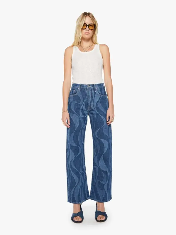 MOTHER The Lasso Sneak Twist Of Fate Wide Leg Pants - Blue