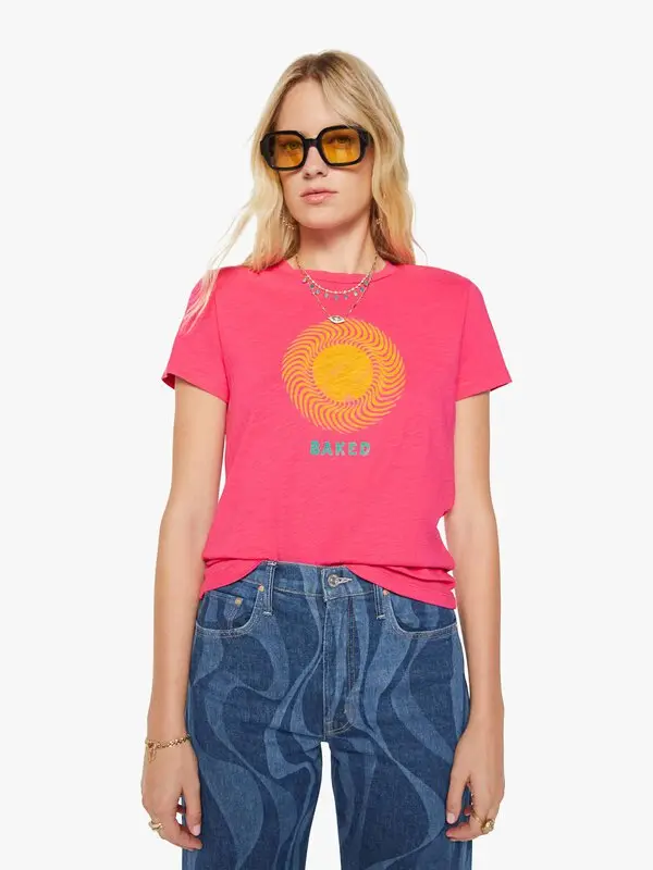 MOTHER The Sinful Baked T-shirt In Pink - Teal