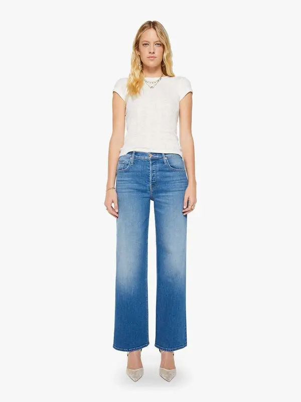 MOTHER The Rerun Sneak Kissing The Caddy High-waisted Wide-leg Jeans - Blue