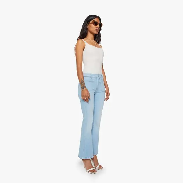 MOTHER The Lil Patch Pocket Weekender Jeans - Light Blue