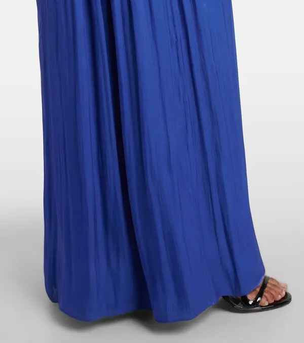 Costarellos Lace-trimmed Lurex Georgette Gown - Blue