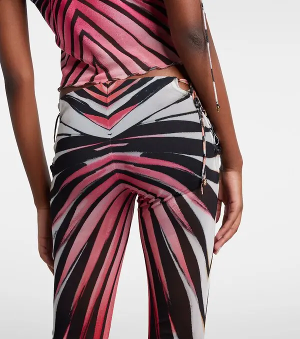 Roberto Cavalli Printed Sheer Flared Pants