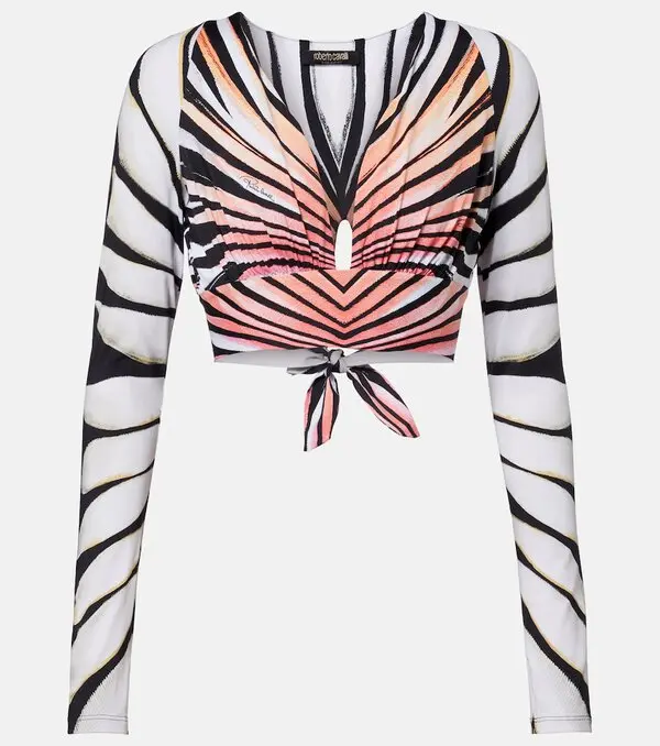 Roberto Cavalli Printed Crop Top - Multicoloured