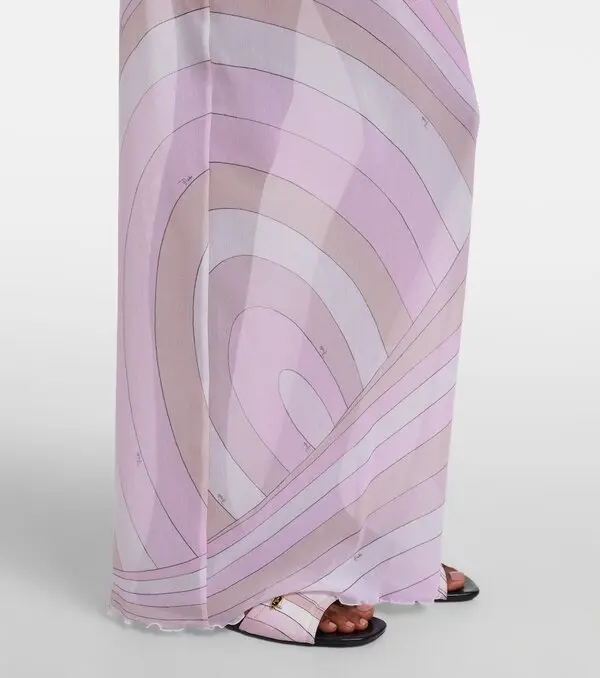 Emilio Pucci Iride Sheer Tulle Maxi Dress