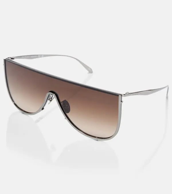 Alaïa Lettering Logo Flat-top Sunglasses - Silver