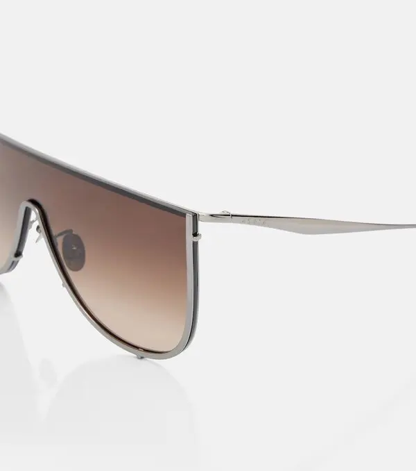 Alaïa Lettering Logo Flat-top Sunglasses - Silver