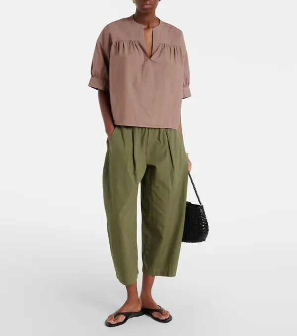 Velvet By Graham & Spencer Yuna Cotton Blouse - Brown