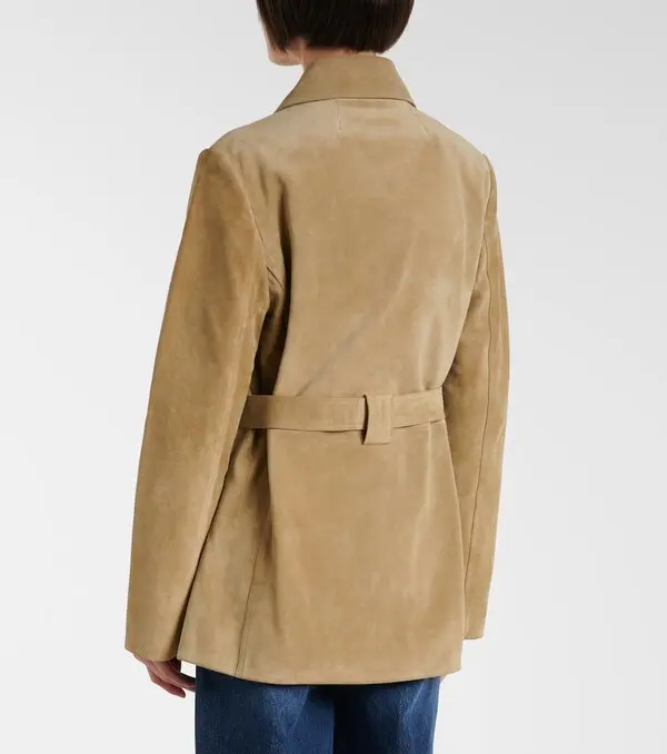 Tory Burch Belted Suede Jacket - Beige