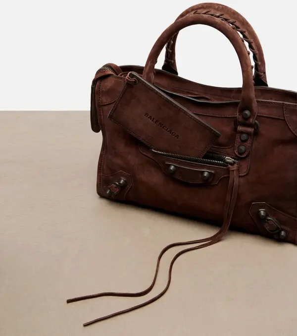 Balenciaga Le City Small Suede Top-handle Bag - Brown