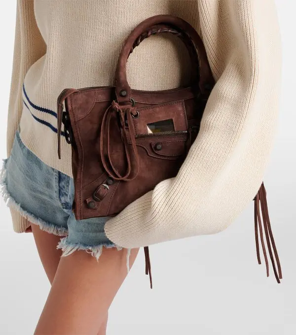 Balenciaga Le City Small Suede Top-handle Bag - Brown