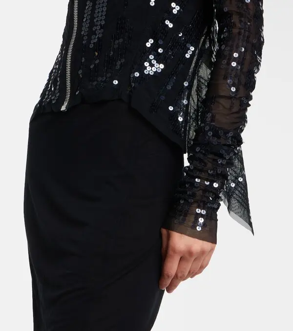Rick Owens Gary Sequined Tulle Jacket