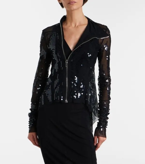 Rick Owens Gary Sequined Tulle Jacket
