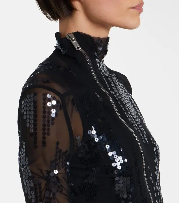 Rick Owens Gary Sequined Tulle Jacket