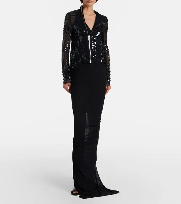 Rick Owens Gary Sequined Tulle Jacket