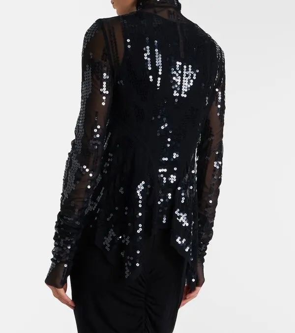 Rick Owens Gary Sequined Tulle Jacket