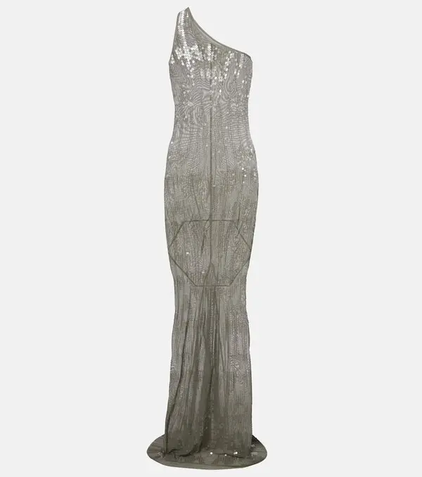 Rick Owens Sequined Sheer Tulle Gown