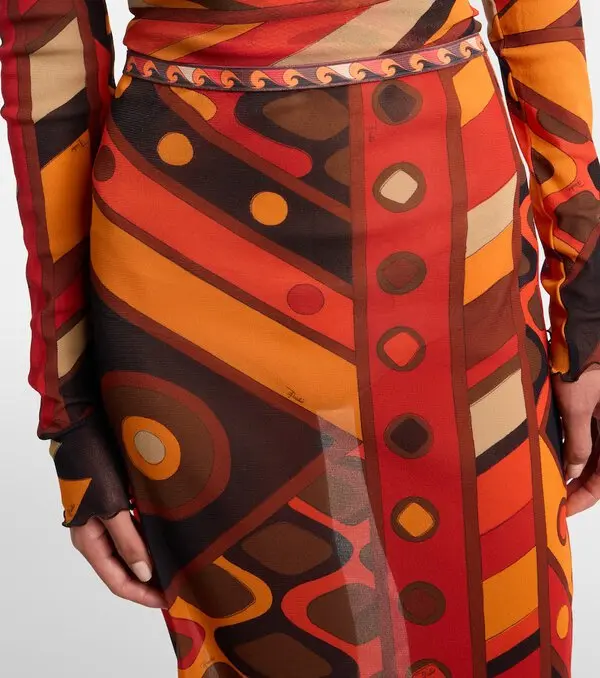 Emilio Pucci Vivara Tulle Maxi Skirt - Multicoloured