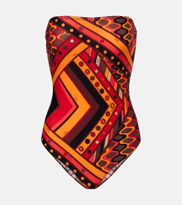 Emilio Pucci Vivara Strapless One-piece Swimsuit - Orange