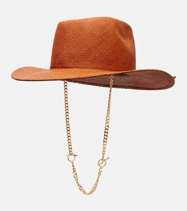 Ruslan Baginskiy Chain-detail Straw Fedora